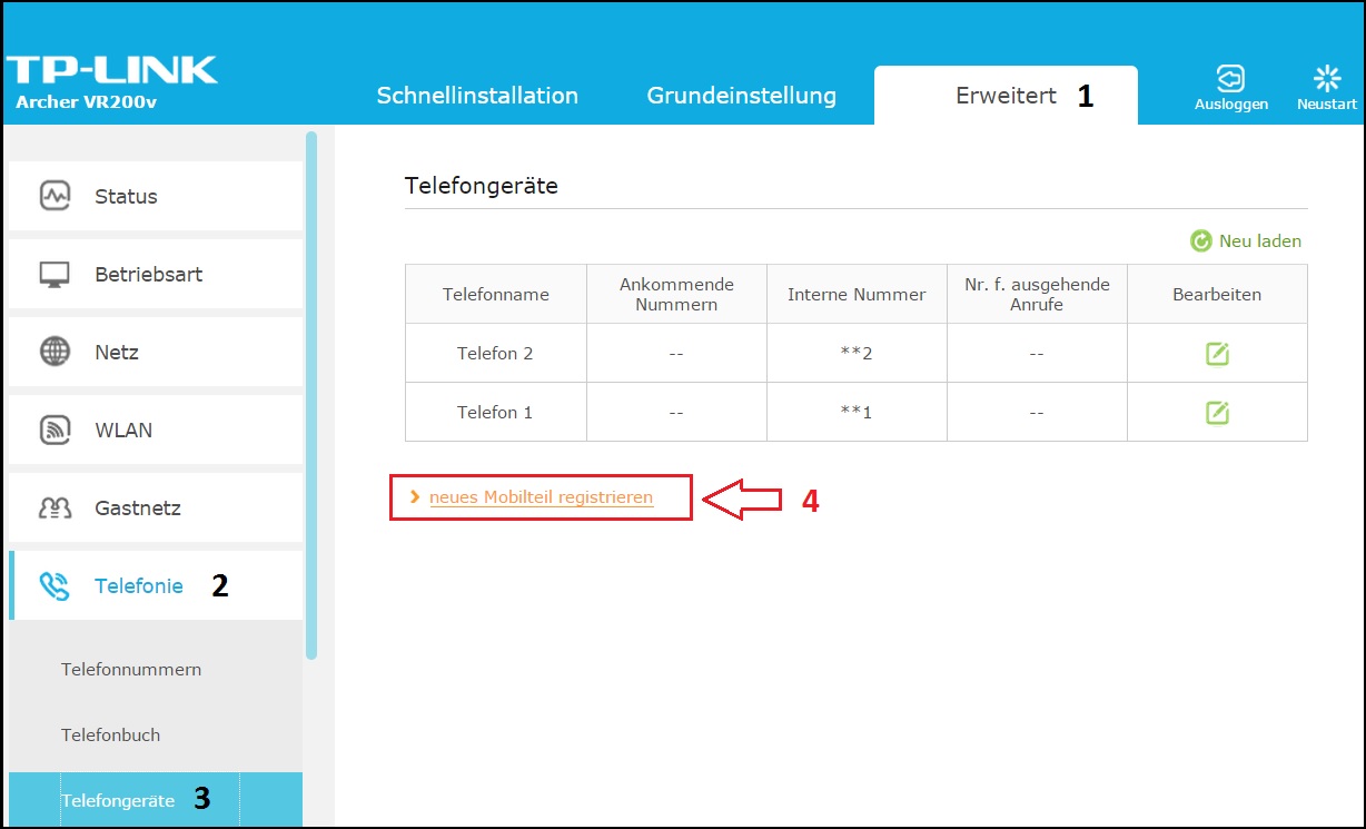 Koppeln eines DECT-Telefons mit einem VoIP-Modem-Router | TP-Link Deutschland