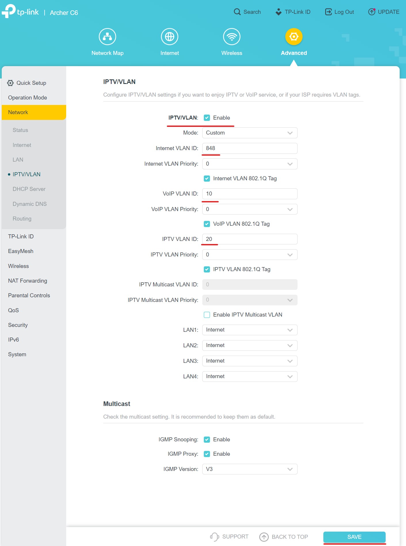 Jak nastavit TP-link router za zařízením Terminátor (bonding)