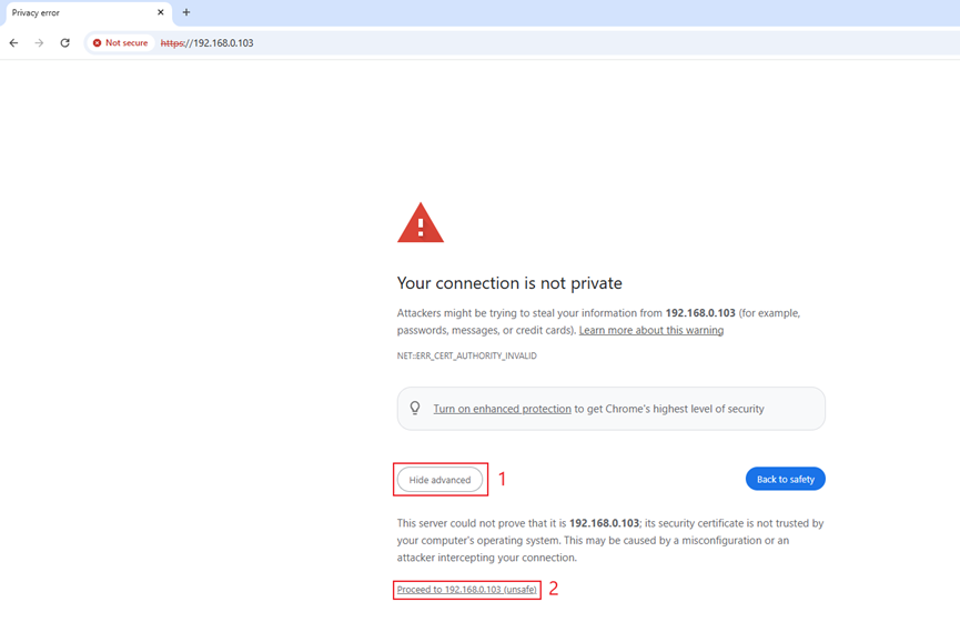 What to do if the browser reports an HTTPS Certificate error on VIGI ...