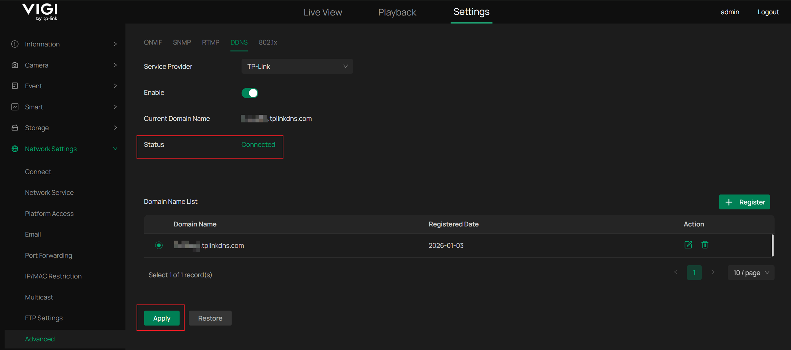 How to configure TP-Link DDNS in IPCs
