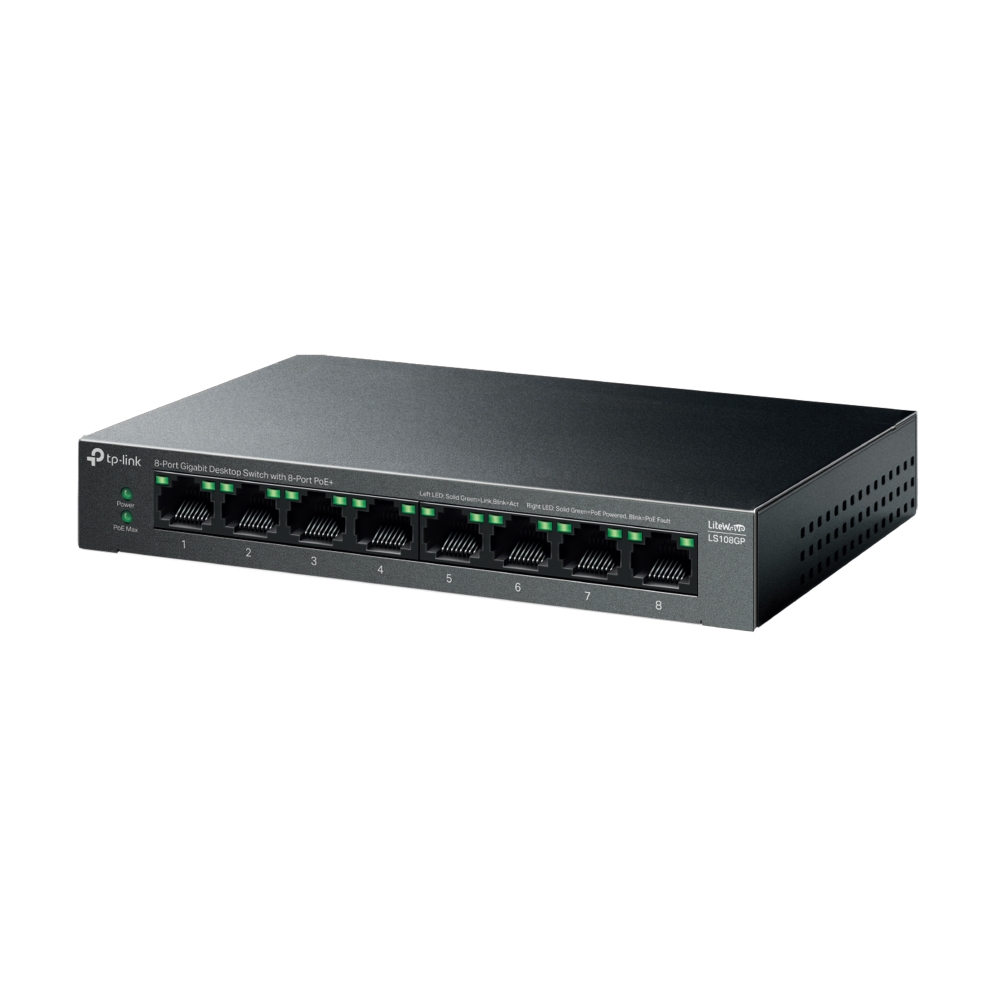 LS108GP | 8-Port Gigabit Desktop Switch with 8-Port PoE+ | TP-Link ...