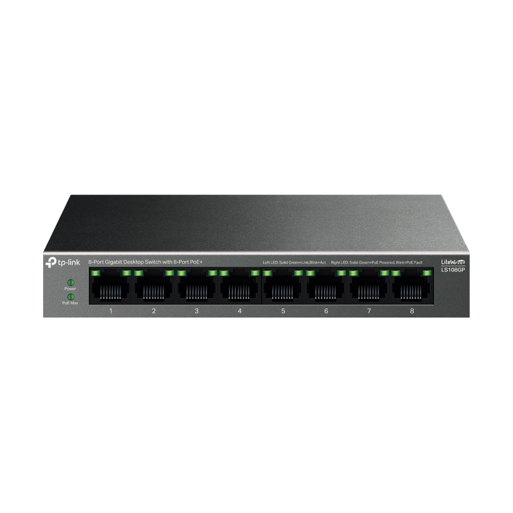 LS108GP | 8-Port Gigabit Desktop Switch with 8-Port PoE+ | TP-Link ...