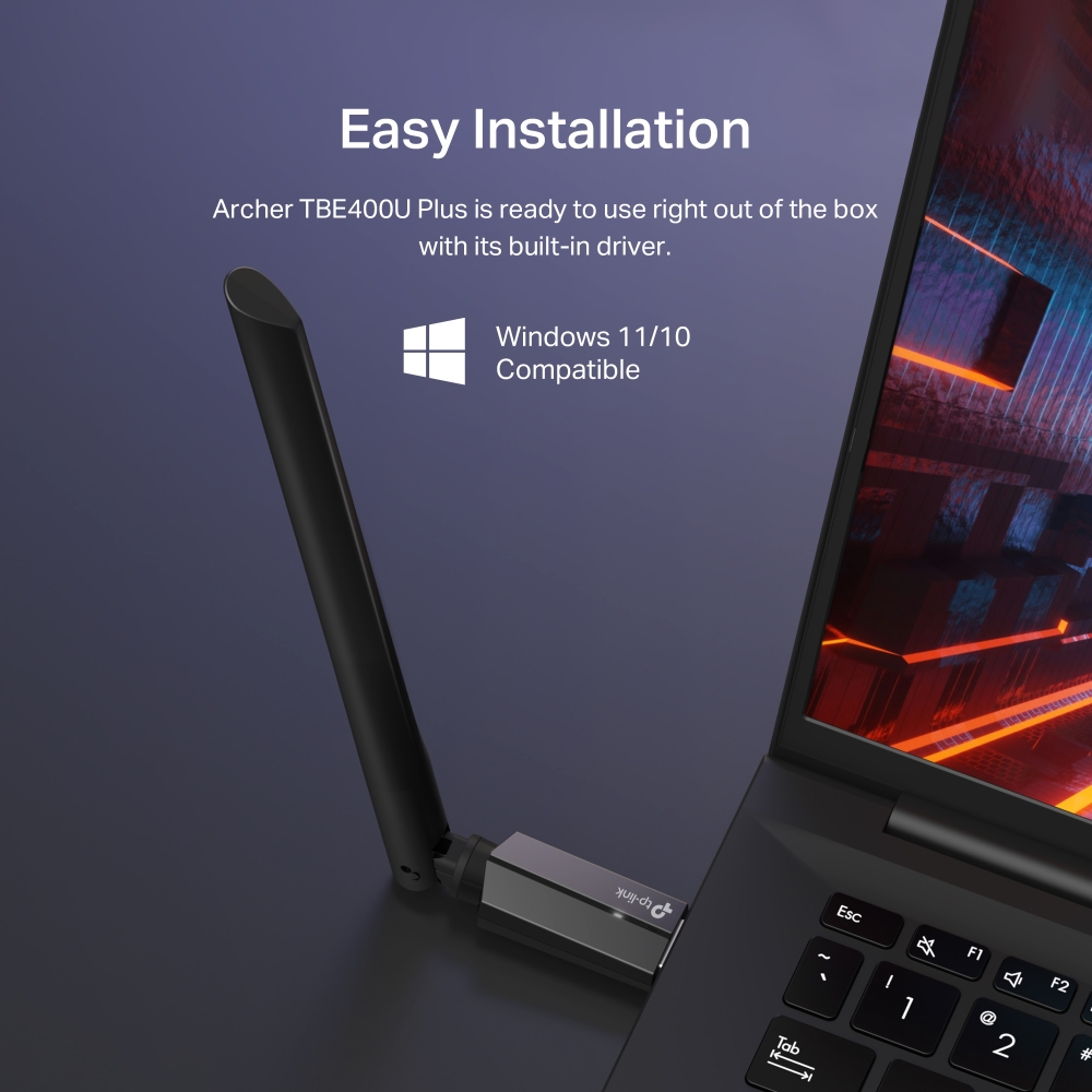 Archer TBE400U Plus | BE6500 Tri-Band Wi-Fi 7 High Gain Wireless USB ...