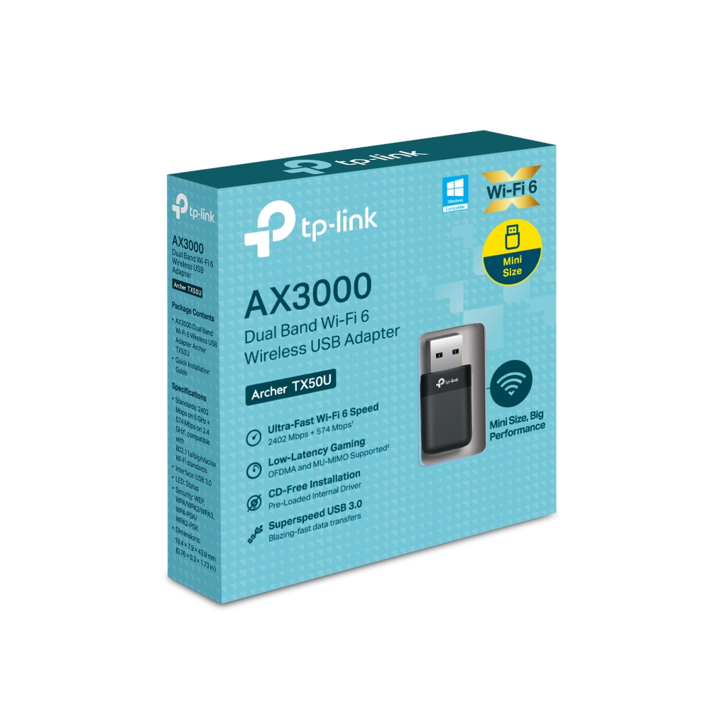 Archer TX50U | AX3000 Dual Band Wi-Fi 6 Wireless USB Adapter | TP-Link ...
