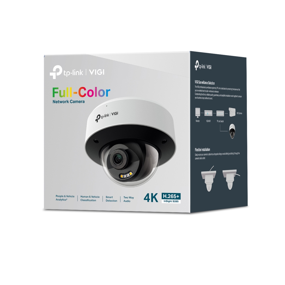InSight S285 | VIGI 8MP Full-Color Dome Network Camera | Omada Network ...