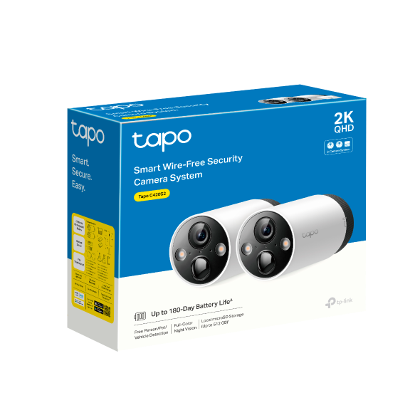 Tapo C420S2 | Smart Wire-Free Security Camera System, 2-Camera System ...