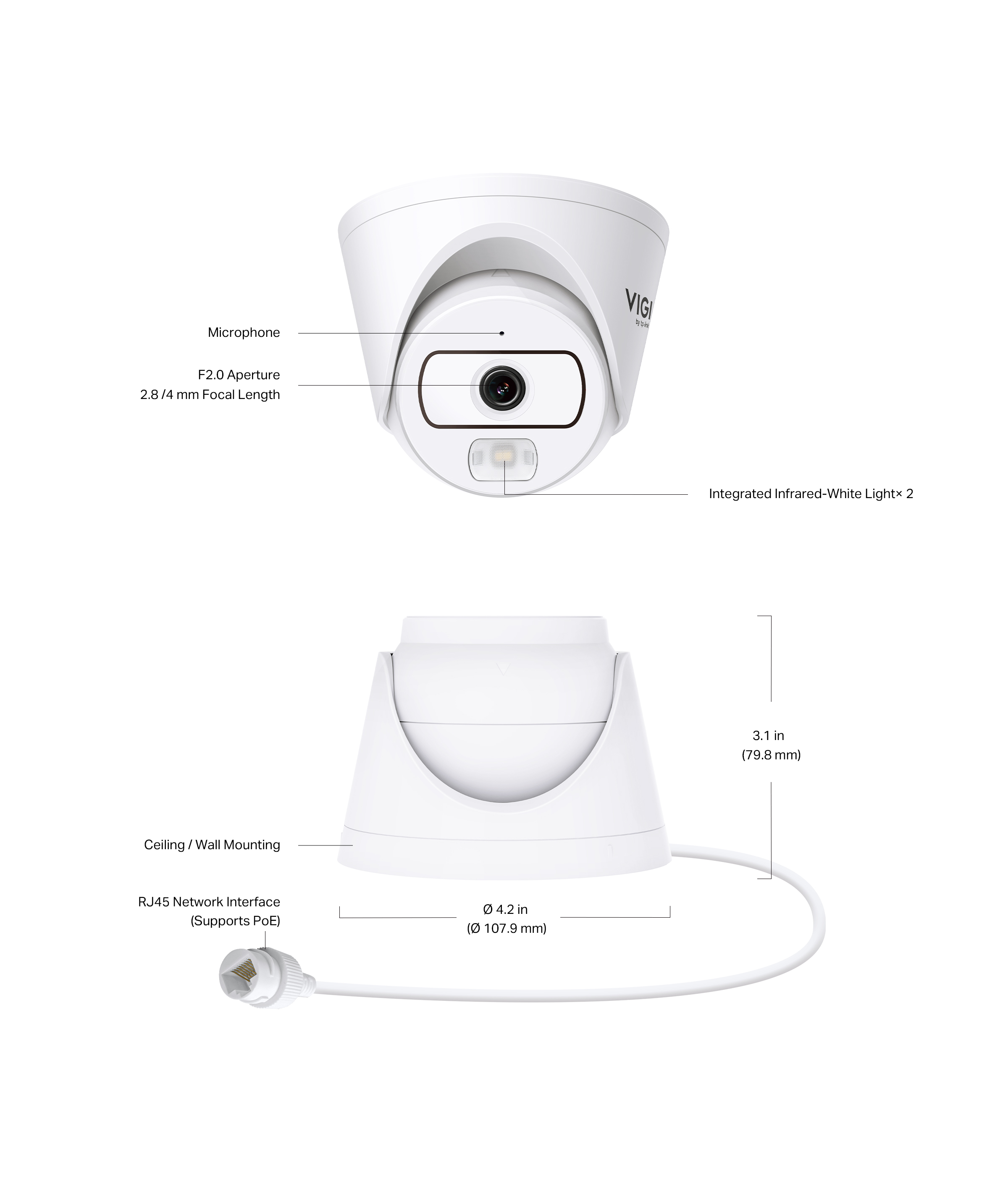 EasyCam C420 | VIGI 2MP Full-Color Turret Network Camera | TP-Link ...